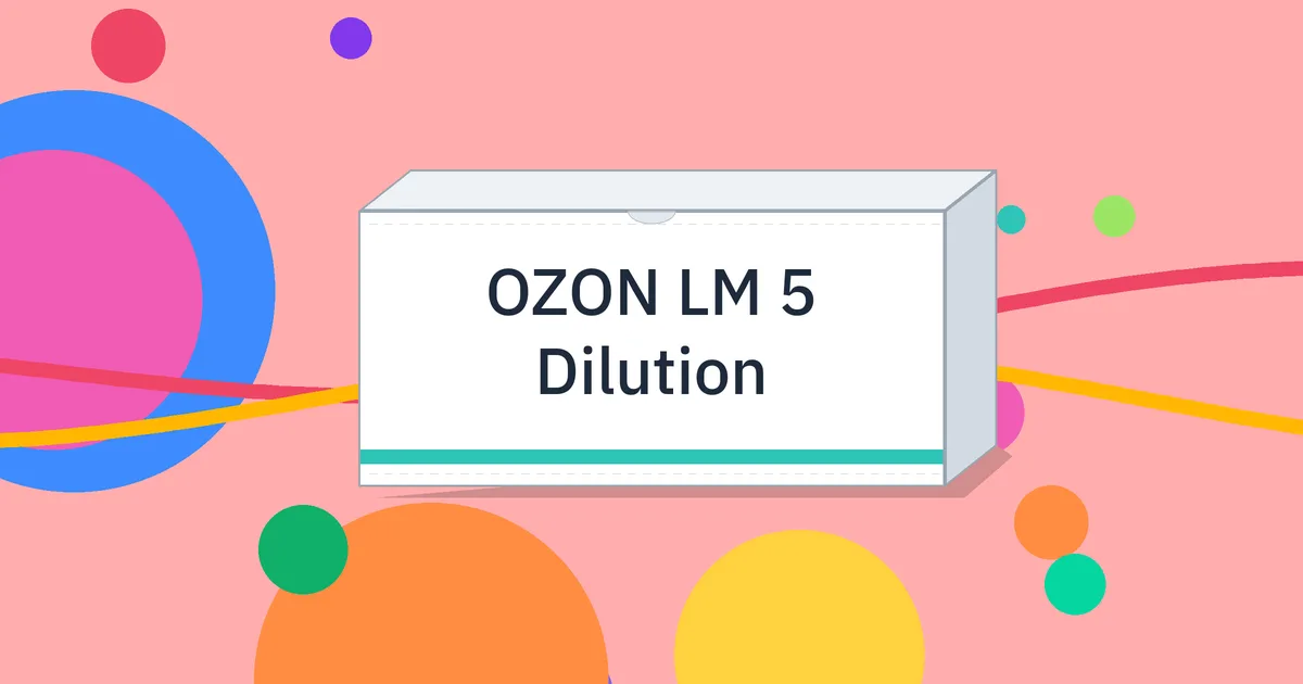 Symbolbild: Packung mit der Aufschrift OZON LM 5 Dilution (PZN 12974380) – Verfügbarkeit und Bezug in Apotheken in Frankfurt am Main
