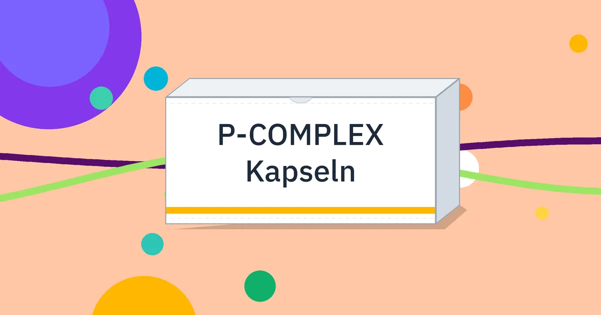 Symbolbild: Packung mit der Aufschrift P-COMPLEX Kapseln (PZN 13566507) – Verfügbarkeit und Bezug in Apotheken in Frankfurt am Main