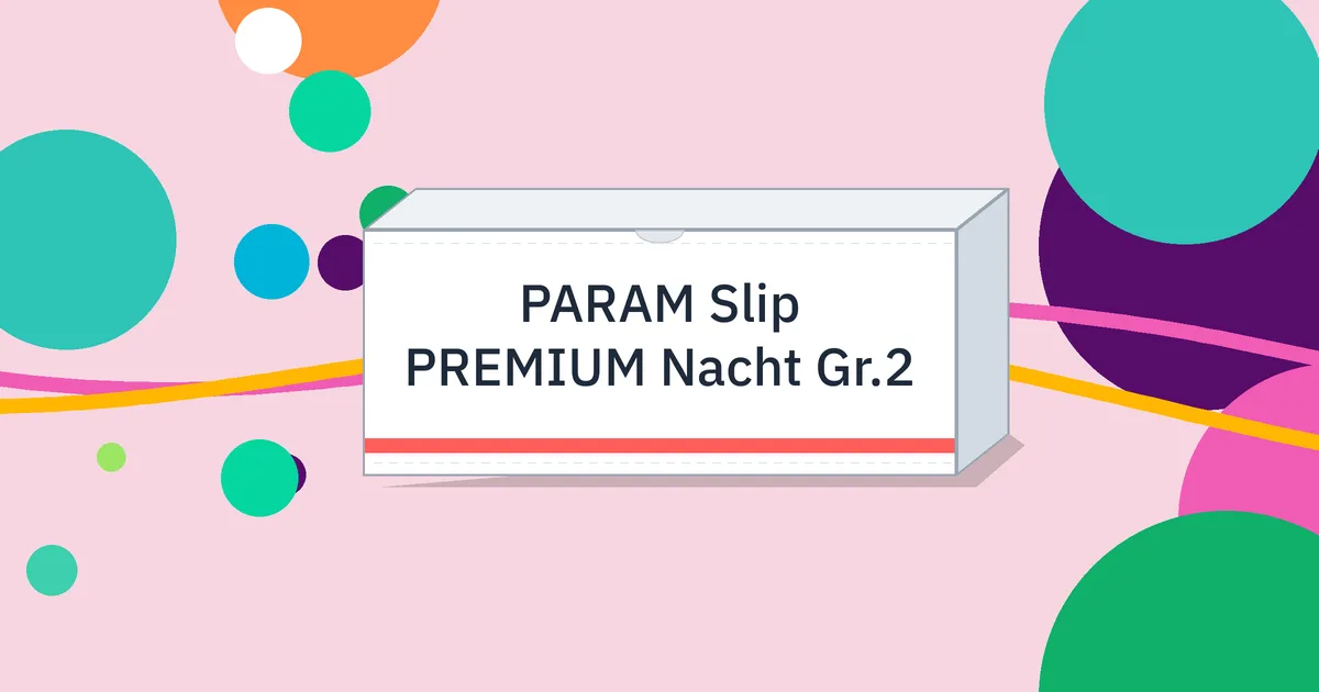 Symbolbild: Packung mit der Aufschrift PARAM Slip PREMIUM Nacht Gr.2 (PZN 09317885) – Verfügbarkeit und Bezug in Apotheken in Frankfurt am Main