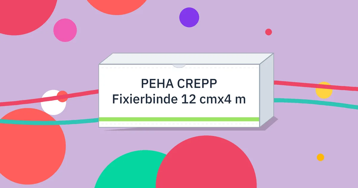 Symbolbild: Packung mit der Aufschrift PEHA CREPP Fixierbinde 12 cmx4 m (PZN 03664580) – Verfügbarkeit und Bezug in Apotheken in Frankfurt am Main