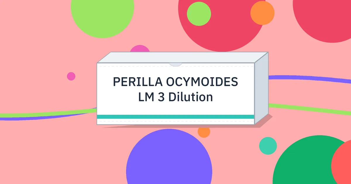 Symbolbild: Packung mit der Aufschrift PERILLA OCYMOIDES LM 3 Dilution (PZN 13634982) – Verfügbarkeit und Bezug in Apotheken in Frankfurt am Main