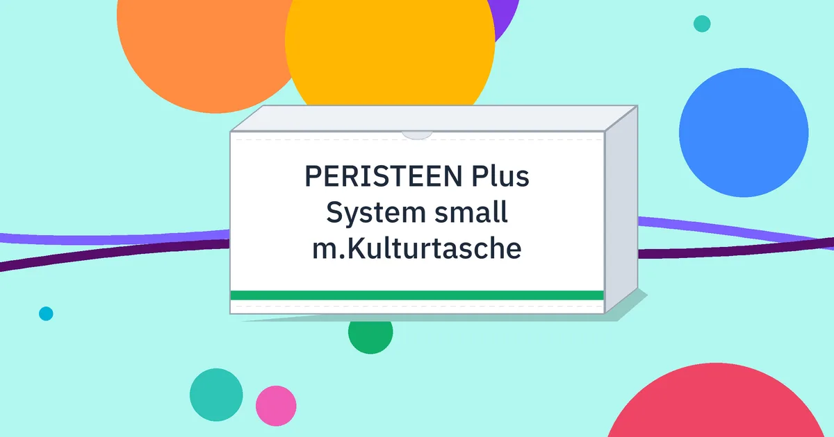 Symbolbild: Packung mit der Aufschrift PERISTEEN Plus System small m.Kulturtasche (PZN 18473437) – Verfügbarkeit und Bezug in Apotheken in Frankfurt am Main