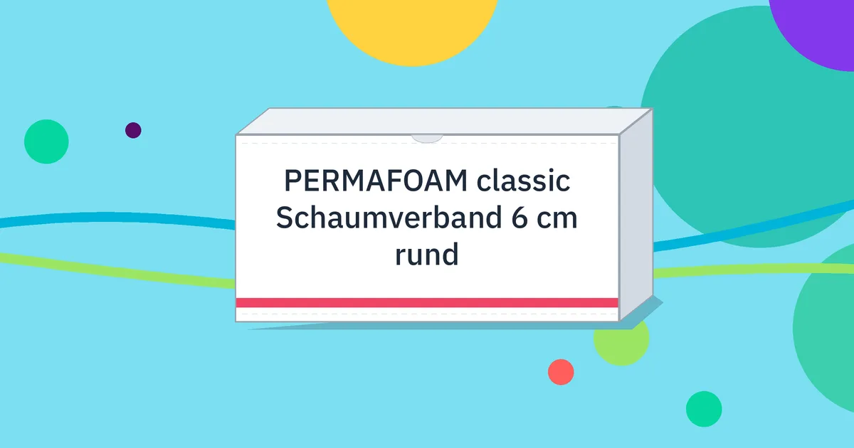 Symbolbild: Packung mit der Aufschrift PERMAFOAM classic Schaumverband 6 cm rund (PZN 18804325) – Verfügbarkeit und Bezug in Apotheken in Frankfurt am Main