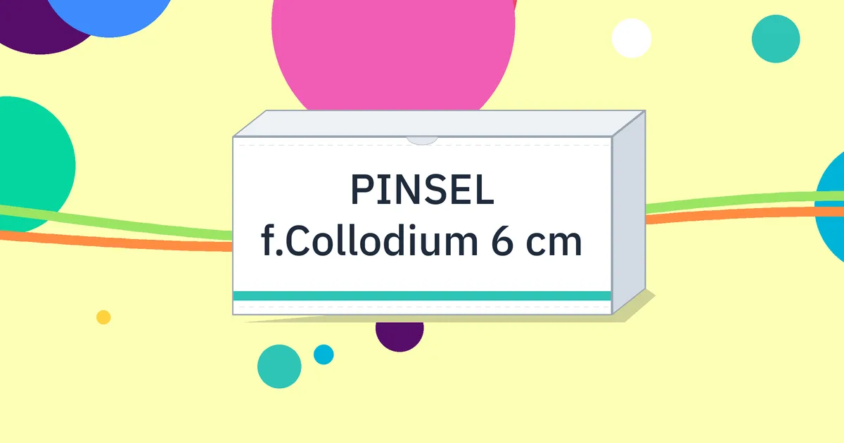 Symbolbild: Packung mit der Aufschrift PINSEL f.Collodium 6 cm (PZN 01734939) – Verfügbarkeit und Bezug in Apotheken in Frankfurt am Main