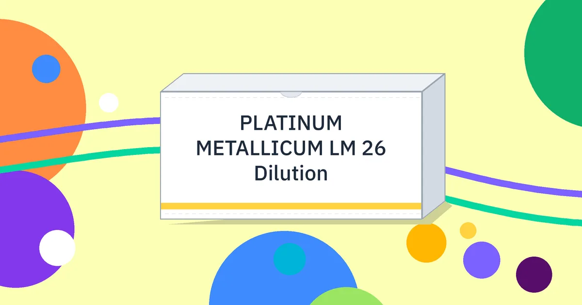 Symbolbild: Packung mit der Aufschrift PLATINUM METALLICUM LM 26 Dilution (PZN 13038524) – Verfügbarkeit und Bezug in Apotheken in Frankfurt am Main