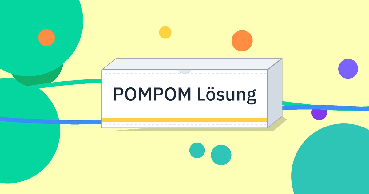 Symbolbild: Packung mit der Aufschrift POMPOM Lösung (PZN 05021633) – Verfügbarkeit und Bezug in Apotheken in Frankfurt am Main