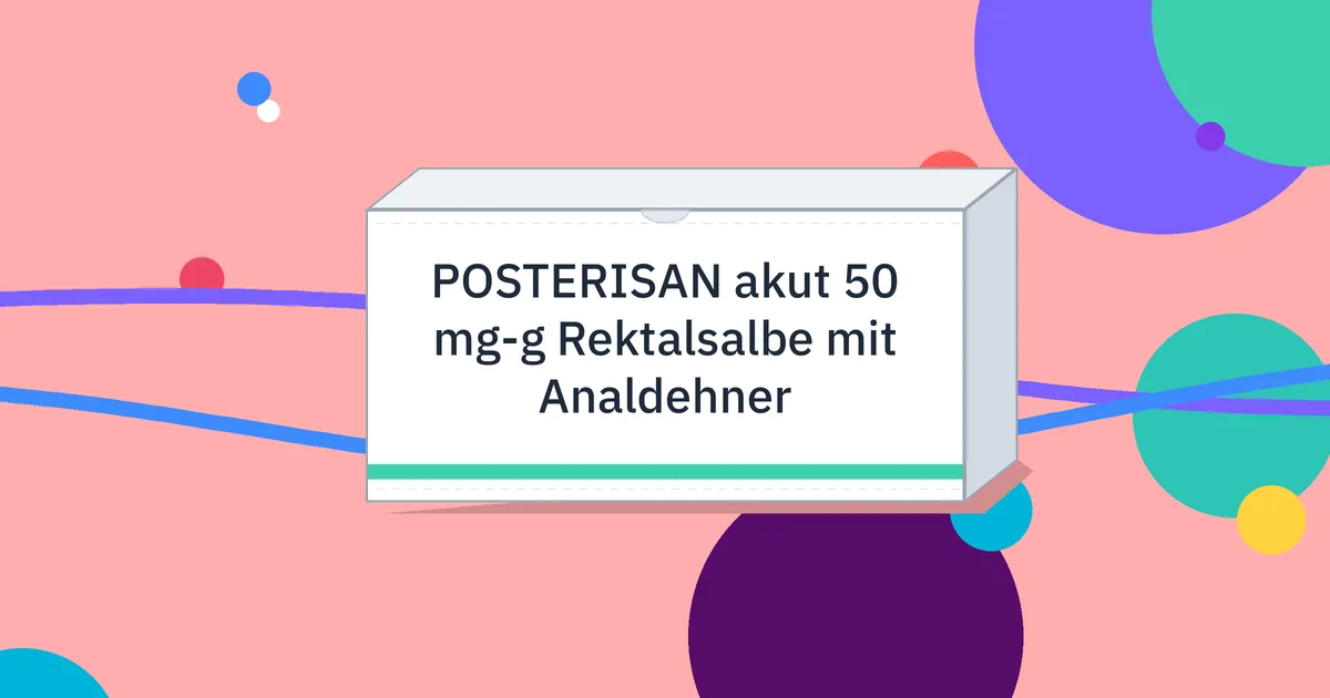 Symbolbild: Packung mit der Aufschrift POSTERISAN akut 50 mg-g Rektalsalbe mit Analdehner (PZN 04957887) – Verfügbarkeit und Bezug in Apotheken in Frankfurt am Main