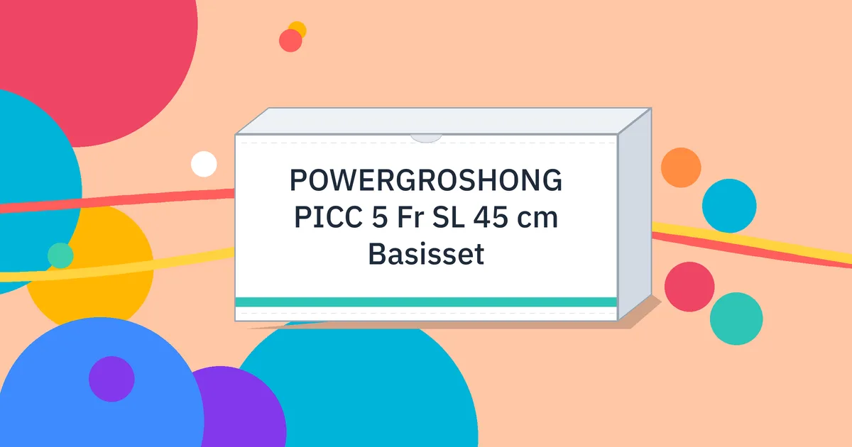 Symbolbild: Packung mit der Aufschrift POWERGROSHONG PICC 5 Fr SL 45 cm Basisset (PZN 12398717) – Verfügbarkeit und Bezug in Apotheken in Frankfurt am Main