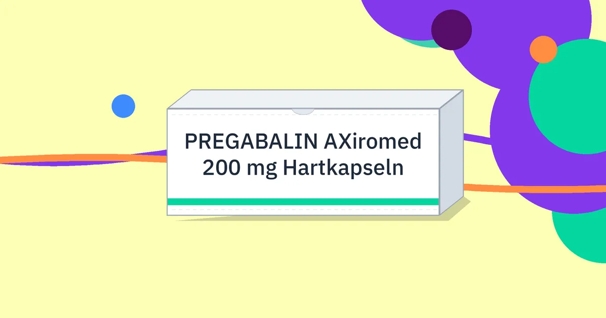 Symbolbild: Packung mit der Aufschrift PREGABALIN AXiromed 200 mg Hartkapseln (PZN 18488597) – Verfügbarkeit und Bezug in Apotheken in Frankfurt am Main