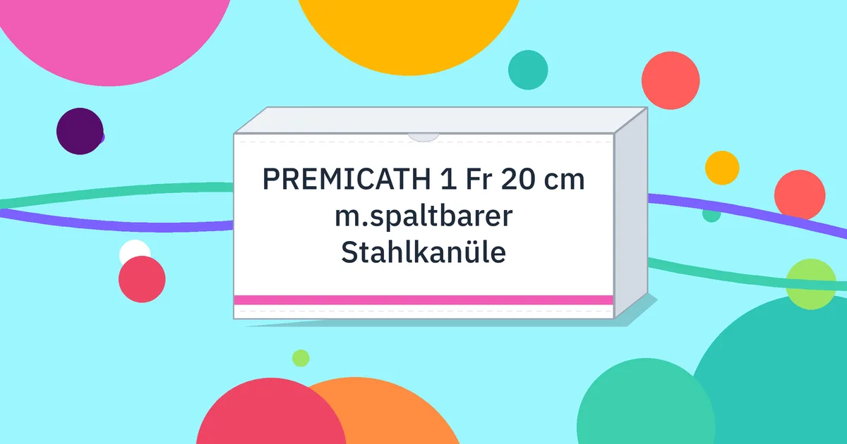 Symbolbild: Packung mit der Aufschrift PREMICATH 1 Fr 20 cm m.spaltbarer Stahlkanüle (PZN 06847192) – Verfügbarkeit und Bezug in Apotheken in Frankfurt am Main