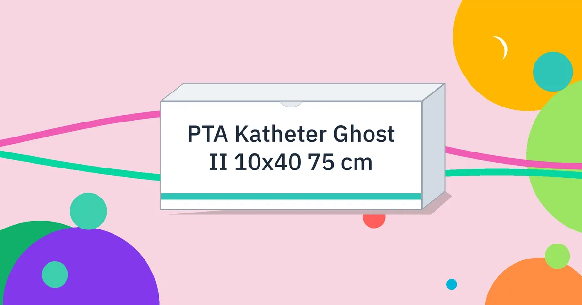 Symbolbild: Packung mit der Aufschrift PTA Katheter Ghost II 10x40 75 cm (PZN 00139991) – Verfügbarkeit und Bezug in Apotheken in Frankfurt am Main