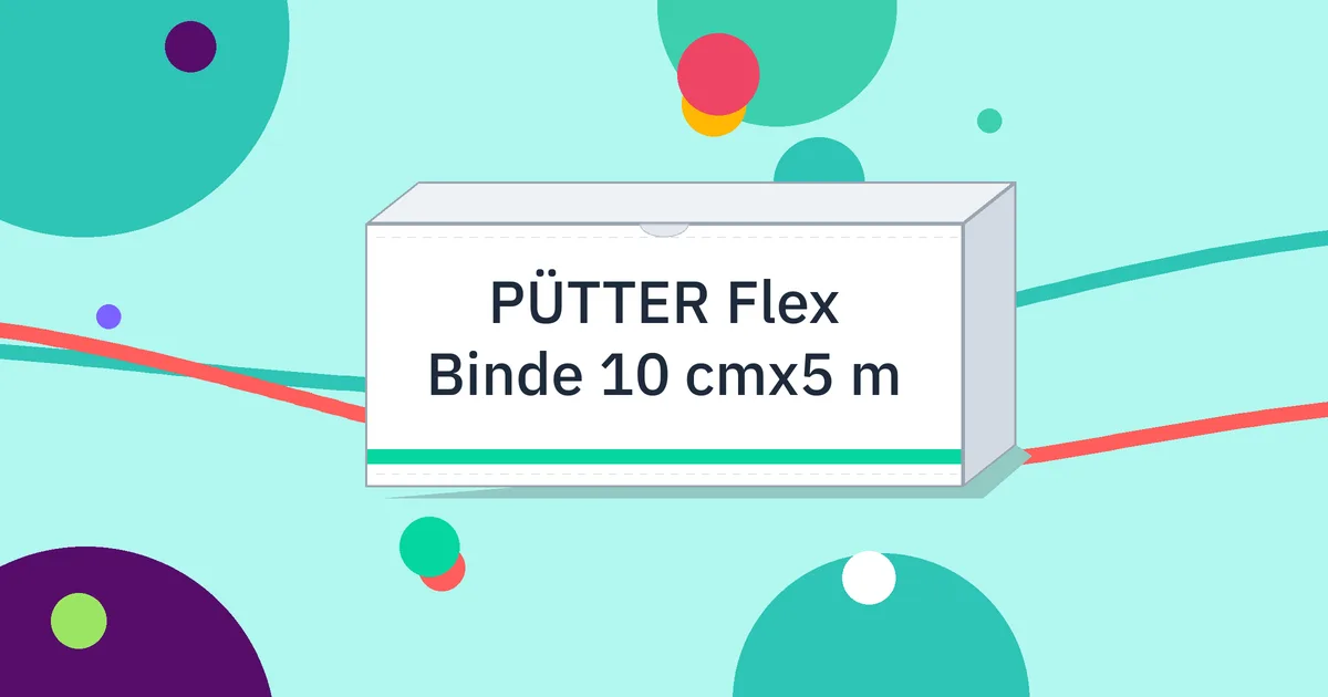 Symbolbild: Packung mit der Aufschrift PÜTTER Flex Binde 10 cmx5 m (PZN 19510399) – Verfügbarkeit und Bezug in Apotheken in Frankfurt am Main