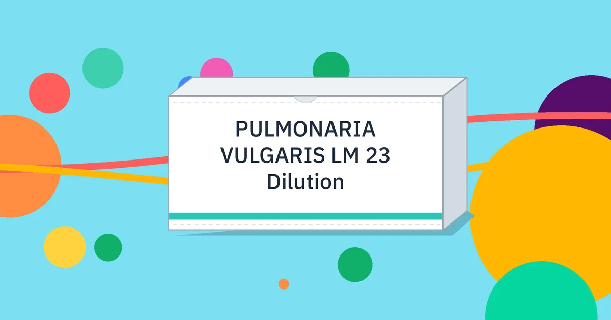 Symbolbild: Packung mit der Aufschrift PULMONARIA VULGARIS LM 23 Dilution (PZN 13670989) – Verfügbarkeit und Bezug in Apotheken in Frankfurt am Main