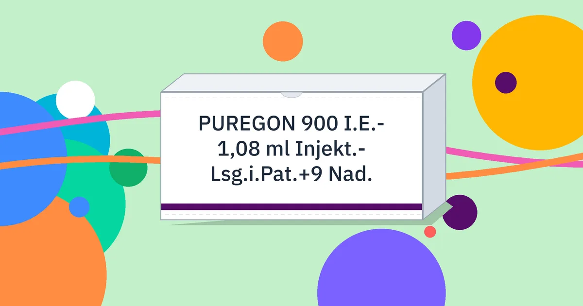 Symbolbild: Packung mit der Aufschrift PUREGON 900 I.E.-1,08 ml Injekt.-Lsg.i.Pat.+9 Nad. (PZN 13566737) – Verfügbarkeit und Bezug in Apotheken in Frankfurt am Main