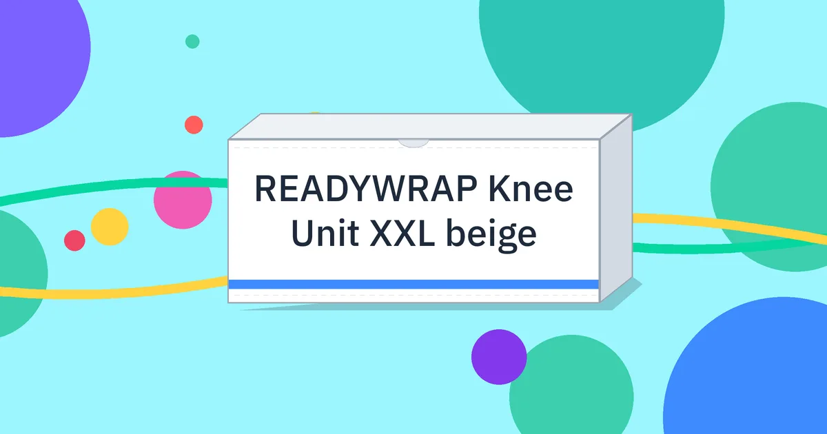 Symbolbild: Packung mit der Aufschrift READYWRAP Knee Unit XXL beige (PZN 16567565) – Verfügbarkeit und Bezug in Apotheken in Frankfurt am Main