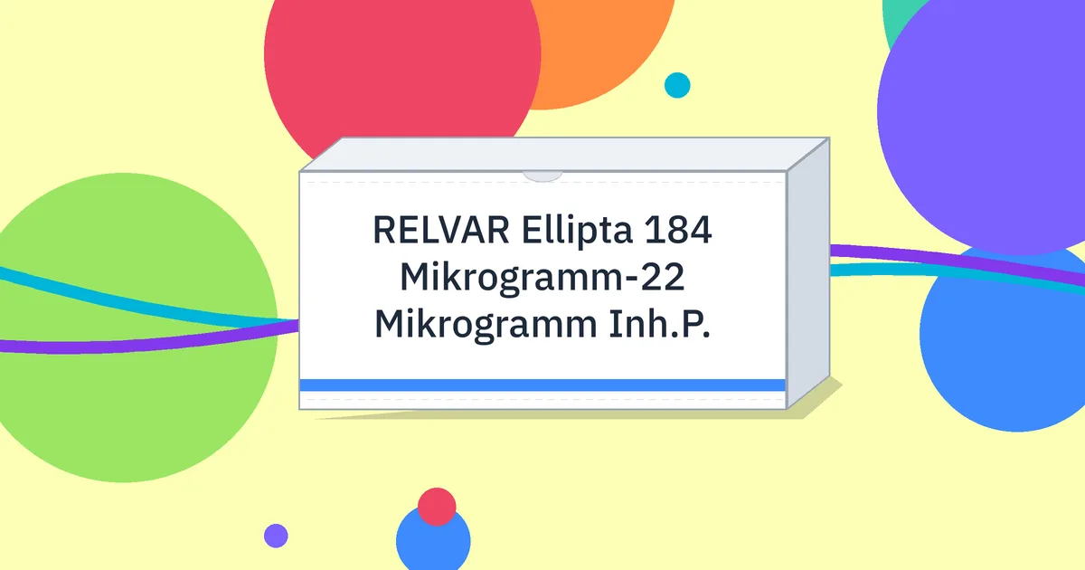 Symbolbild: Packung mit der Aufschrift RELVAR Ellipta 184 Mikrogramm-22 Mikrogramm Inh.P. (PZN 18798412) – Verfügbarkeit und Bezug in Apotheken in Frankfurt am Main
