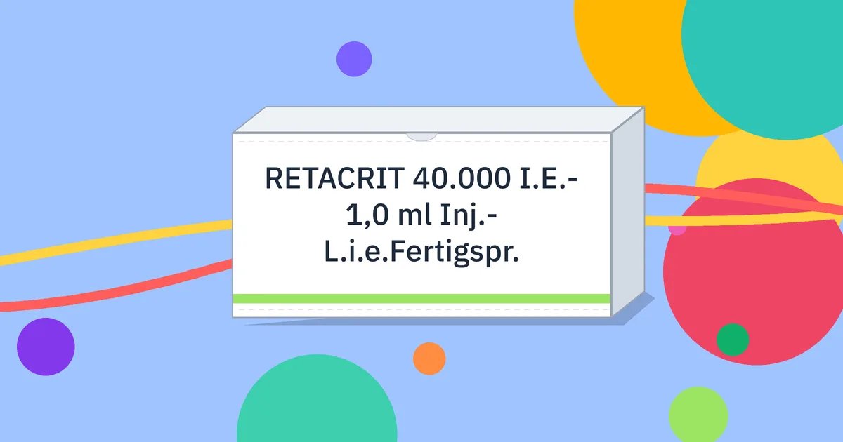 Symbolbild: Packung mit der Aufschrift RETACRIT 40.000 I.E.-1,0 ml Inj.-L.i.e.Fertigspr. (PZN 13979824) – Verfügbarkeit und Bezug in Apotheken in Frankfurt am Main