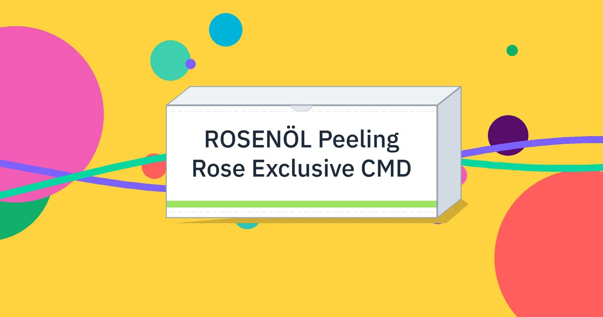 Symbolbild: Packung mit der Aufschrift ROSENÖL Peeling Rose Exclusive CMD (PZN 10034514) – Verfügbarkeit und Bezug in Apotheken in Frankfurt am Main