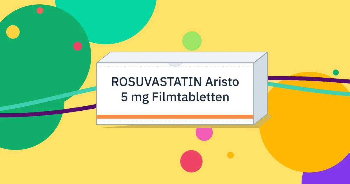 Symbolbild: Packung mit der Aufschrift ROSUVASTATIN Aristo 5 mg Filmtabletten (PZN 13588584) – Verfügbarkeit und Bezug in Apotheken in Frankfurt am Main