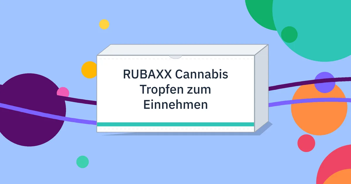 Symbolbild: Packung mit der Aufschrift RUBAXX Cannabis Tropfen zum Einnehmen (PZN 15617485) – Verfügbarkeit und Bezug in Apotheken in Frankfurt am Main