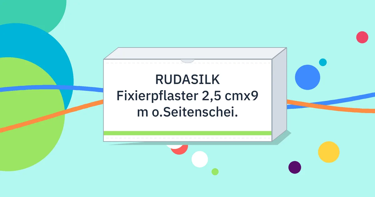 Symbolbild: Packung mit der Aufschrift RUDASILK Fixierpflaster 2,5 cmx9 m o.Seitenschei. (PZN 01437325) – Verfügbarkeit und Bezug in Apotheken in Frankfurt am Main
