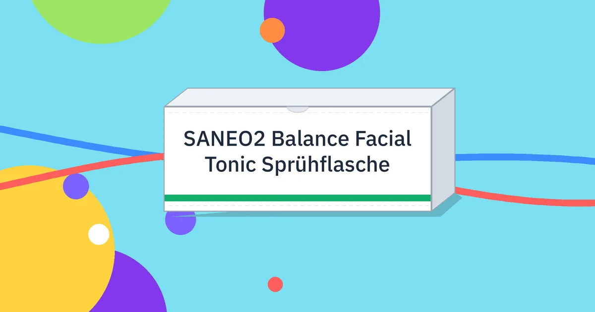 Symbolbild: Packung mit der Aufschrift SANEO2 Balance Facial Tonic Sprühflasche (PZN 11231062) – Verfügbarkeit und Bezug in Apotheken in Frankfurt am Main