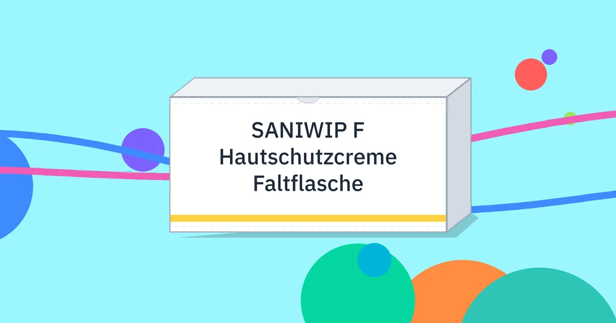 Symbolbild: Packung mit der Aufschrift SANIWIP F Hautschutzcreme Faltflasche (PZN 03753183) – Verfügbarkeit und Bezug in Apotheken in Frankfurt am Main