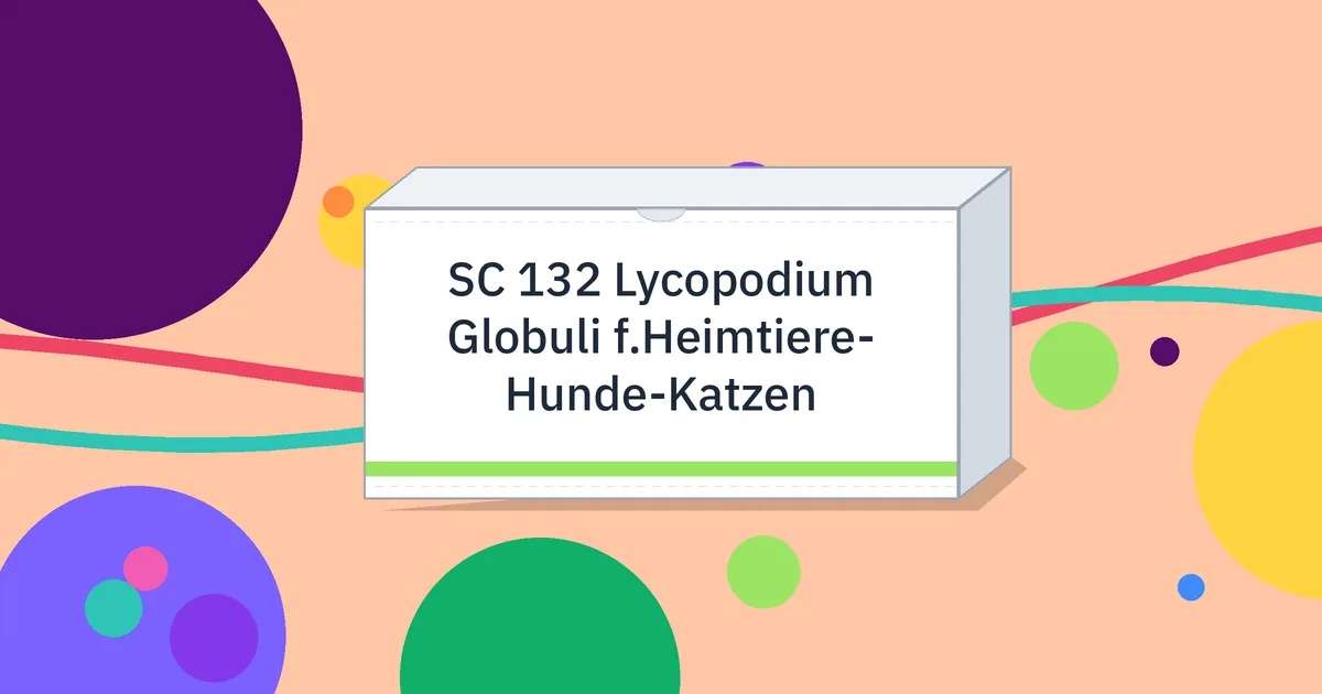 Symbolbild: Packung mit der Aufschrift SC 132 Lycopodium Globuli f.Heimtiere-Hunde-Katzen (PZN 01977292) – Verfügbarkeit und Bezug in Apotheken in Frankfurt am Main