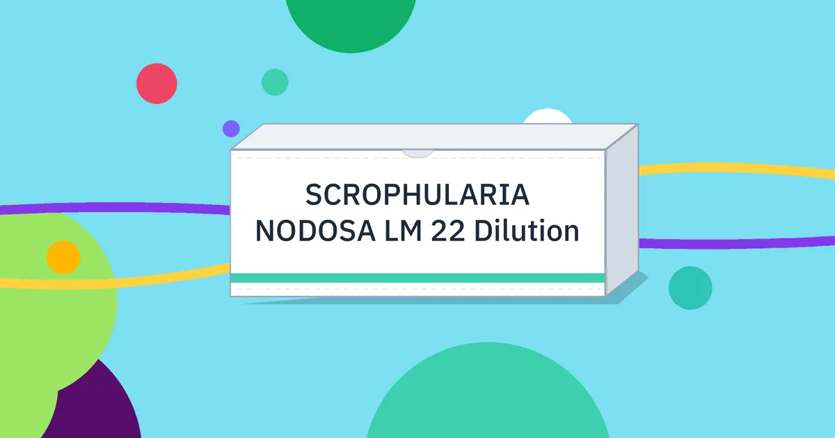 Symbolbild: Packung mit der Aufschrift SCROPHULARIA NODOSA LM 22 Dilution (PZN 13184579) – Verfügbarkeit und Bezug in Apotheken in Frankfurt am Main