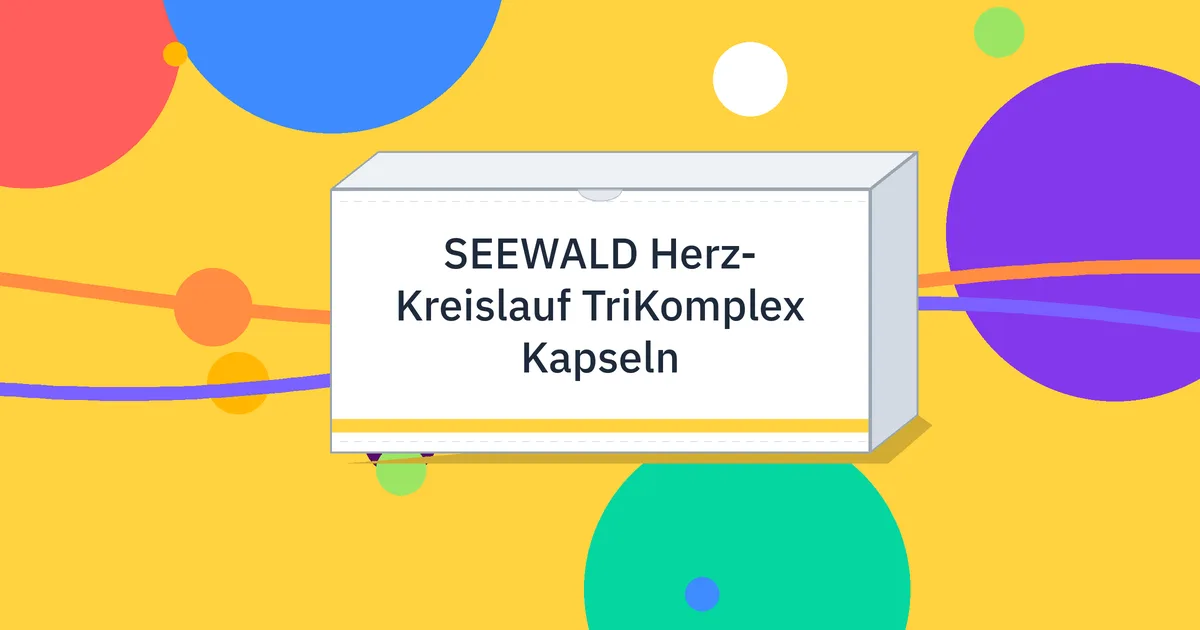 Symbolbild: Packung mit der Aufschrift SEEWALD Herz-Kreislauf TriKomplex Kapseln (PZN 19545765) – Verfügbarkeit und Bezug in Apotheken in Frankfurt am Main