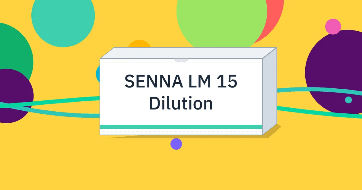 Symbolbild: Packung mit der Aufschrift SENNA LM 15 Dilution (PZN 13188086) – Verfügbarkeit und Bezug in Apotheken in Frankfurt am Main