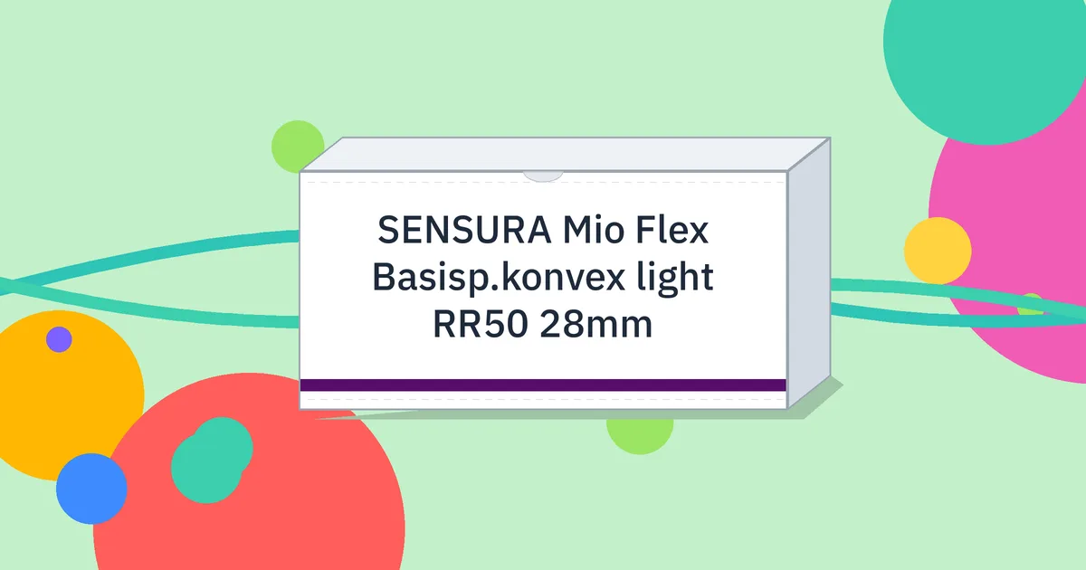 Symbolbild: Packung mit der Aufschrift SENSURA Mio Flex Basisp.konvex light RR50 28mm (PZN 10857948) – Verfügbarkeit und Bezug in Apotheken in Frankfurt am Main
