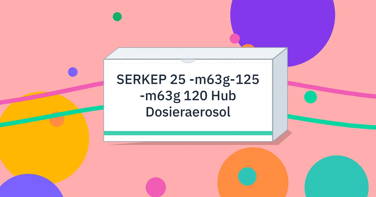 Symbolbild: Packung mit der Aufschrift SERKEP 25 -m63g-125 -m63g 120 Hub Dosieraerosol (PZN 11000888) – Verfügbarkeit und Bezug in Apotheken in Frankfurt am Main