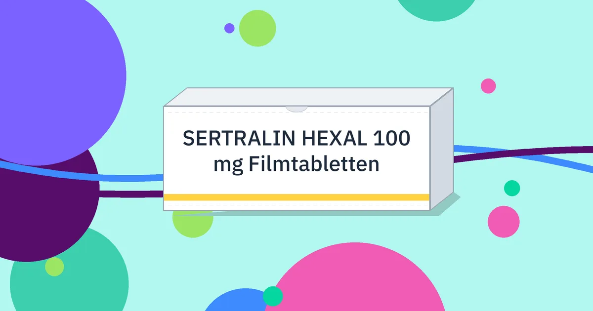 Symbolbild: Packung mit der Aufschrift SERTRALIN HEXAL 100 mg Filmtabletten (PZN 03952095) – Verfügbarkeit und Bezug in Apotheken in Frankfurt am Main