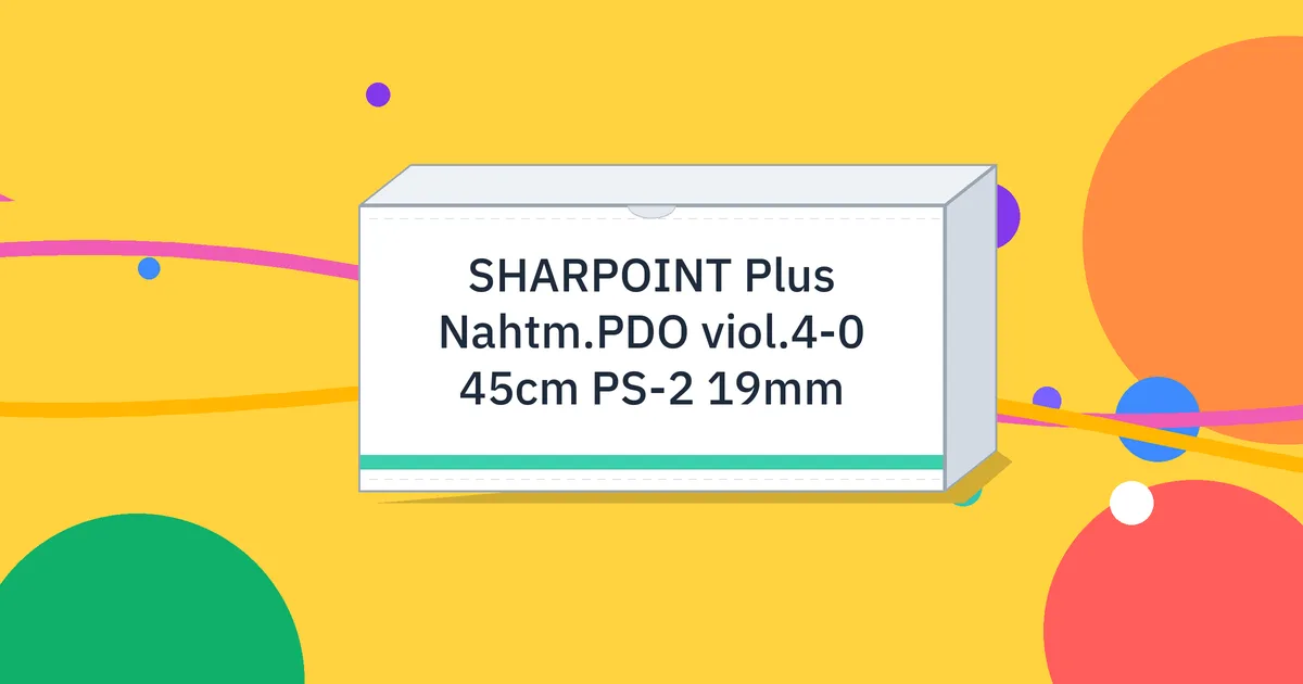 Symbolbild: Packung mit der Aufschrift SHARPOINT Plus Nahtm.PDO viol.4-0 45cm PS-2 19mm (PZN 17994111) – Verfügbarkeit und Bezug in Apotheken in Frankfurt am Main