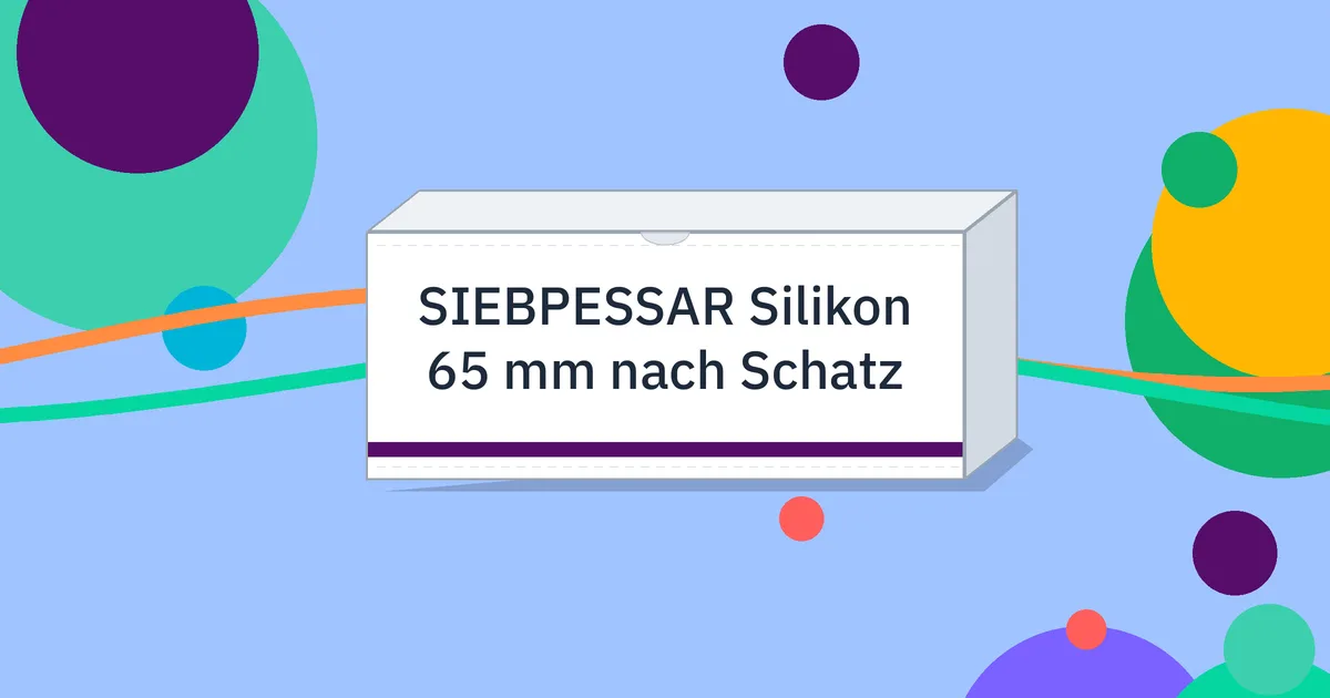 Symbolbild: Packung mit der Aufschrift SIEBPESSAR Silikon 65 mm nach Schatz (PZN 03500186) – Verfügbarkeit und Bezug in Apotheken in Frankfurt am Main
