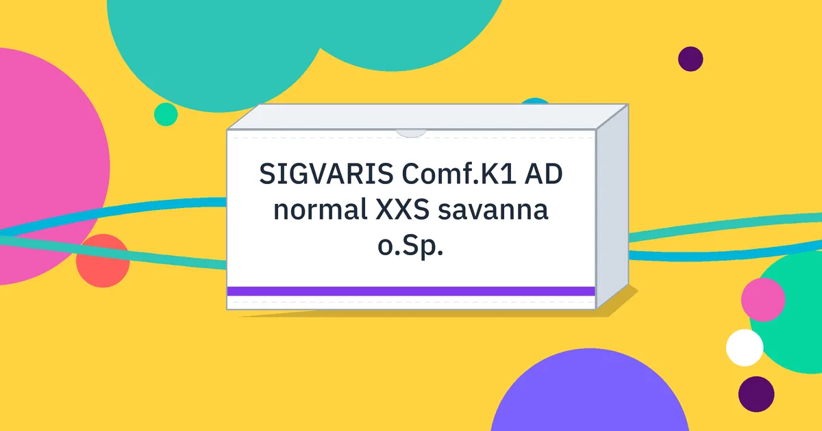 Symbolbild: Packung mit der Aufschrift SIGVARIS Comf.K1 AD normal XXS savanna o.Sp. (PZN 17093885) – Verfügbarkeit und Bezug in Apotheken in Frankfurt am Main