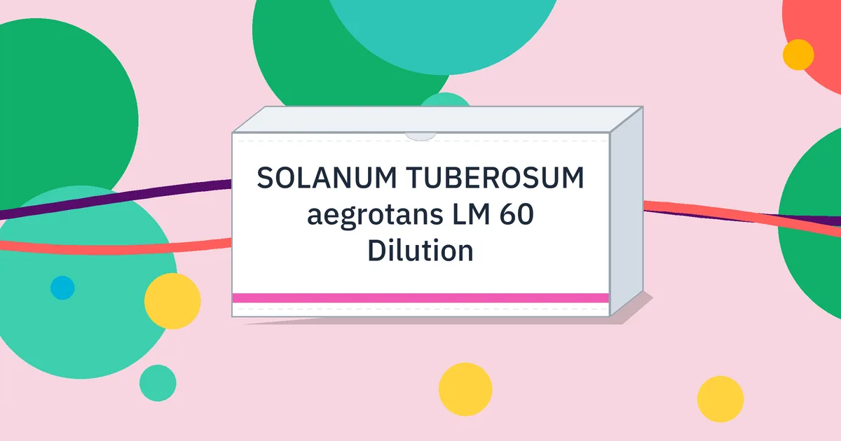 Symbolbild: Packung mit der Aufschrift SOLANUM TUBEROSUM aegrotans LM 60 Dilution (PZN 13194081) – Verfügbarkeit und Bezug in Apotheken in Frankfurt am Main