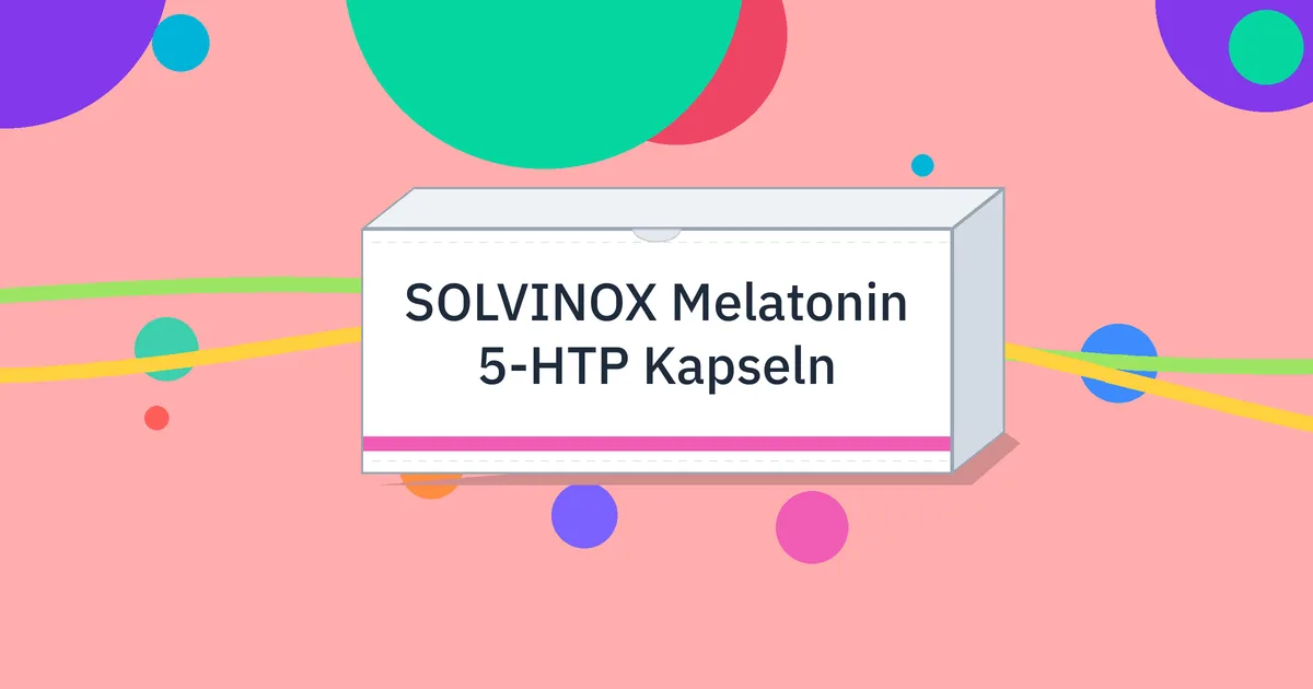 Symbolbild: Packung mit der Aufschrift SOLVINOX Melatonin 5-HTP Kapseln (PZN 18492819) – Verfügbarkeit und Bezug in Apotheken in Frankfurt am Main