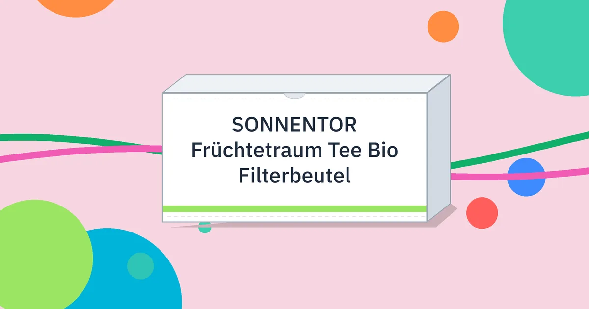 Symbolbild: Packung mit der Aufschrift SONNENTOR Früchtetraum Tee Bio Filterbeutel (PZN 18902140) – Verfügbarkeit und Bezug in Apotheken in Frankfurt am Main