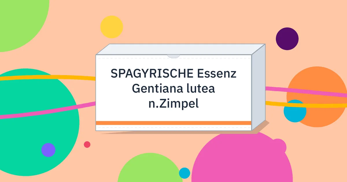 Symbolbild: Packung mit der Aufschrift SPAGYRISCHE Essenz Gentiana lutea n.Zimpel (PZN 00916880) – Verfügbarkeit und Bezug in Apotheken in Frankfurt am Main