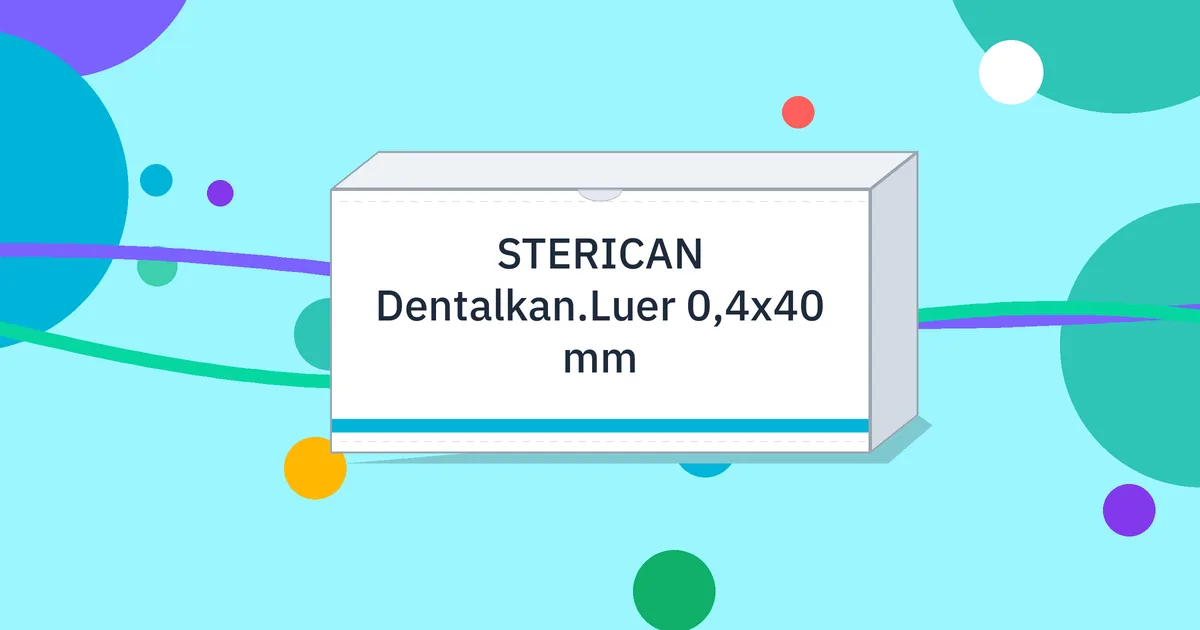 Symbolbild: Packung mit der Aufschrift STERICAN Dentalkan.Luer 0,4x40 mm (PZN 01105250) – Verfügbarkeit und Bezug in Apotheken in Frankfurt am Main