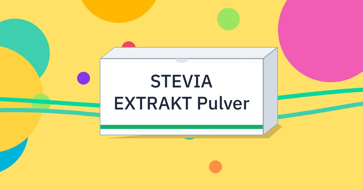Symbolbild: Packung mit der Aufschrift STEVIA EXTRAKT Pulver (PZN 07795959) – Verfügbarkeit und Bezug in Apotheken in Frankfurt am Main