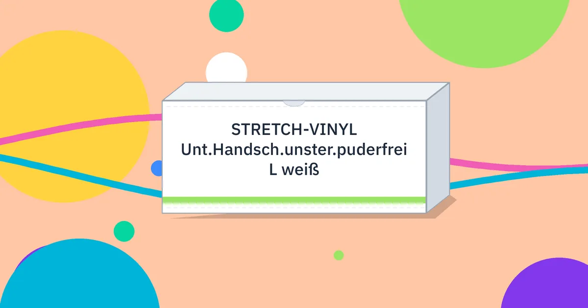 Symbolbild: Packung mit der Aufschrift STRETCH-VINYL Unt.Handsch.unster.puderfrei L weiß (PZN 11069070) – Verfügbarkeit und Bezug in Apotheken in Frankfurt am Main
