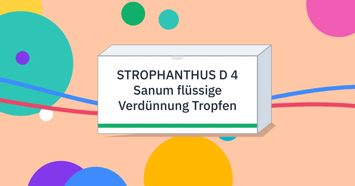 Symbolbild: Packung mit der Aufschrift STROPHANTHUS D 4 Sanum flüssige Verdünnung Tropfen (PZN 04231541) – Verfügbarkeit und Bezug in Apotheken in Frankfurt am Main