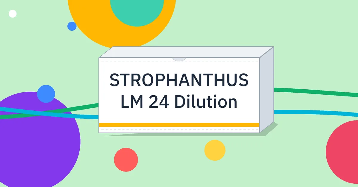 Symbolbild: Packung mit der Aufschrift STROPHANTHUS LM 24 Dilution (PZN 13205011) – Verfügbarkeit und Bezug in Apotheken in Frankfurt am Main