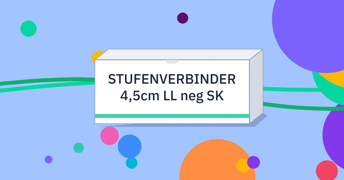 Symbolbild: Packung mit der Aufschrift STUFENVERBINDER 4,5cm LL neg SK (PZN 17488508) – Verfügbarkeit und Bezug in Apotheken in Frankfurt am Main