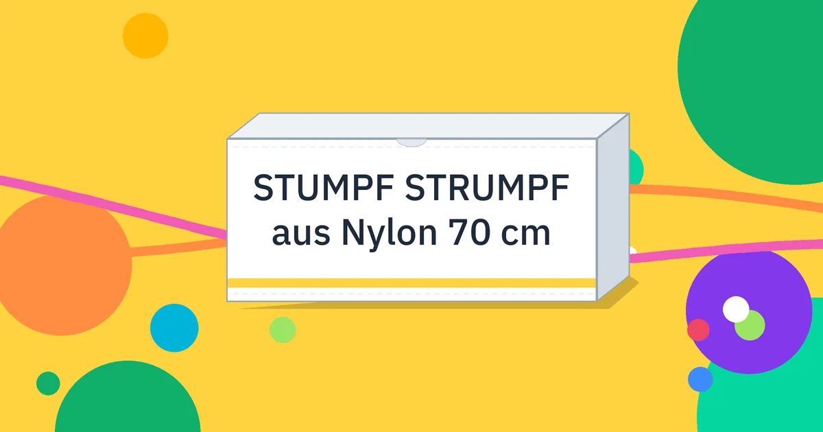 Symbolbild: Packung mit der Aufschrift STUMPF STRUMPF aus Nylon 70 cm (PZN 04865180) – Verfügbarkeit und Bezug in Apotheken in Frankfurt am Main