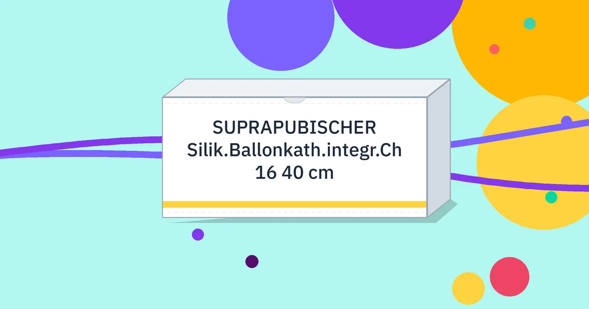 Symbolbild: Packung mit der Aufschrift SUPRAPUBISCHER Silik.Ballonkath.integr.Ch 16 40 cm (PZN 10981766) – Verfügbarkeit und Bezug in Apotheken in Frankfurt am Main