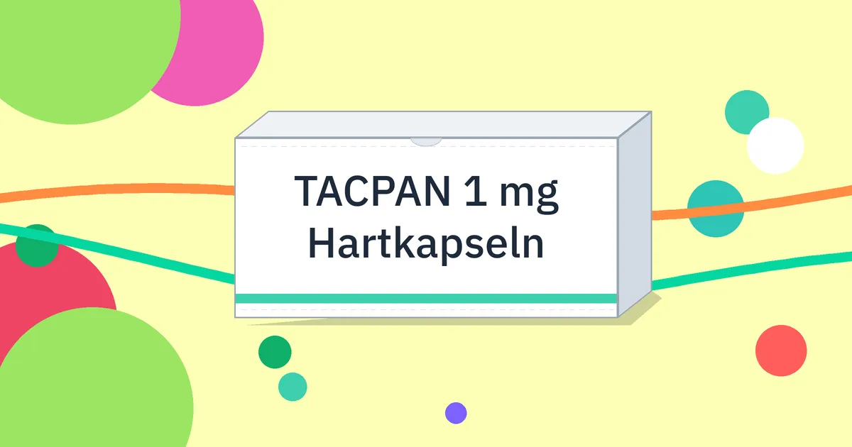 Symbolbild: Packung mit der Aufschrift TACPAN 1 mg Hartkapseln (PZN 08400472) – Verfügbarkeit und Bezug in Apotheken in Frankfurt am Main